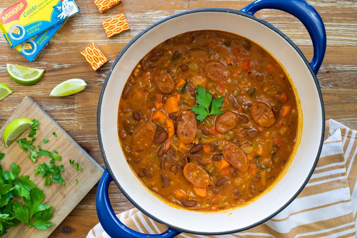 Chorizo and Bean Stew - My Dominican Kitchen