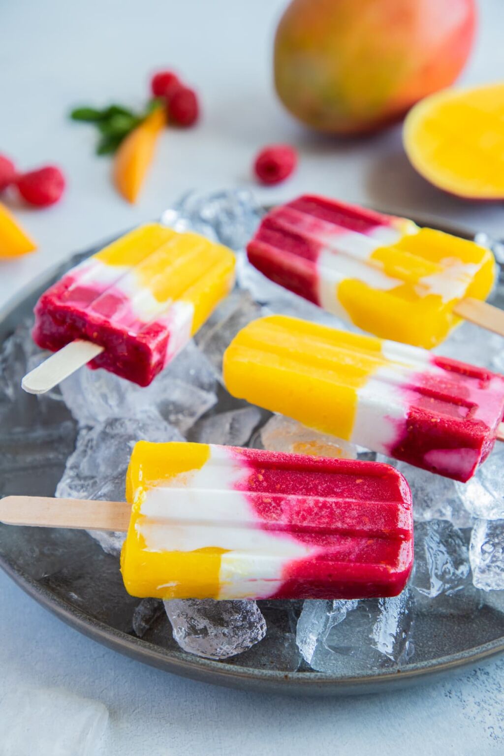 Mango Raspberry Yogurt Popsicles - My Dominican Kitchen
