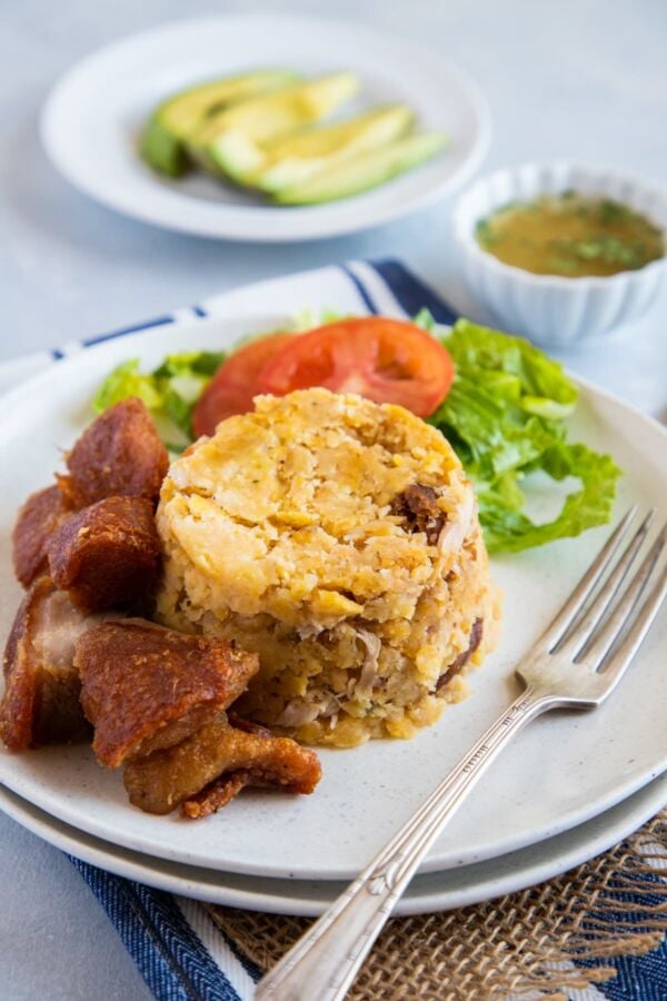 Mofongo (Garlic Mashed Plantains with Chicharrón) - My Dominican Kitchen
