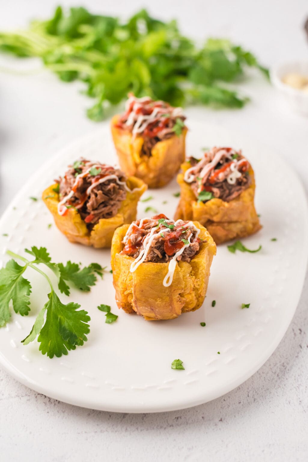 Stuffed Plantain Cups (Tostones Rellenos) - My Dominican Kitchen