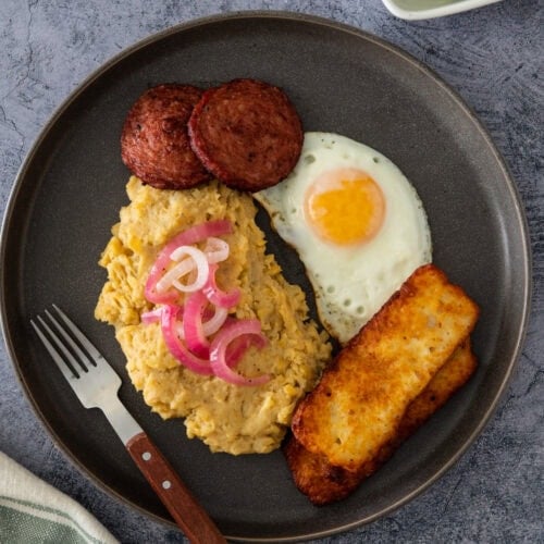 Los Tres Golpes (Dominican Breakfast Plate) - My Dominican Kitchen
